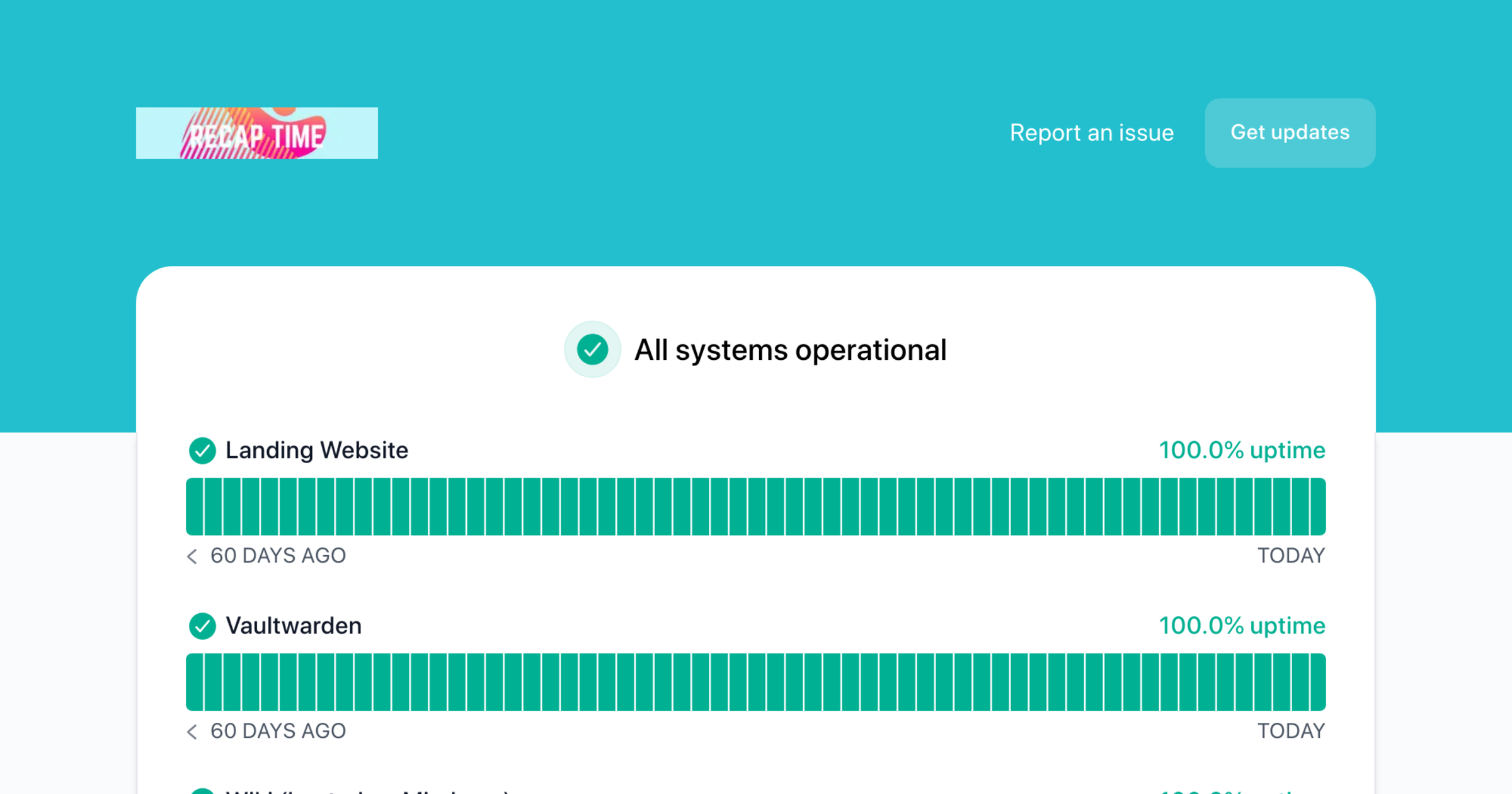 Recap Time Squad's infra - Status